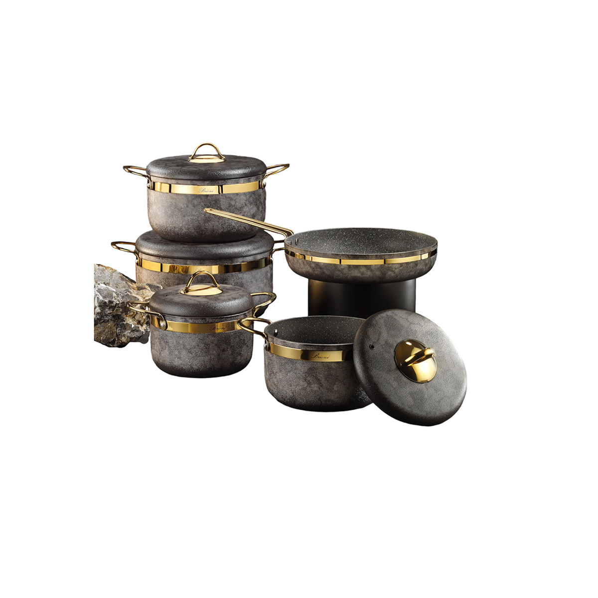 Brioni 9-Piece Granite Cookware Set - E-kitchen