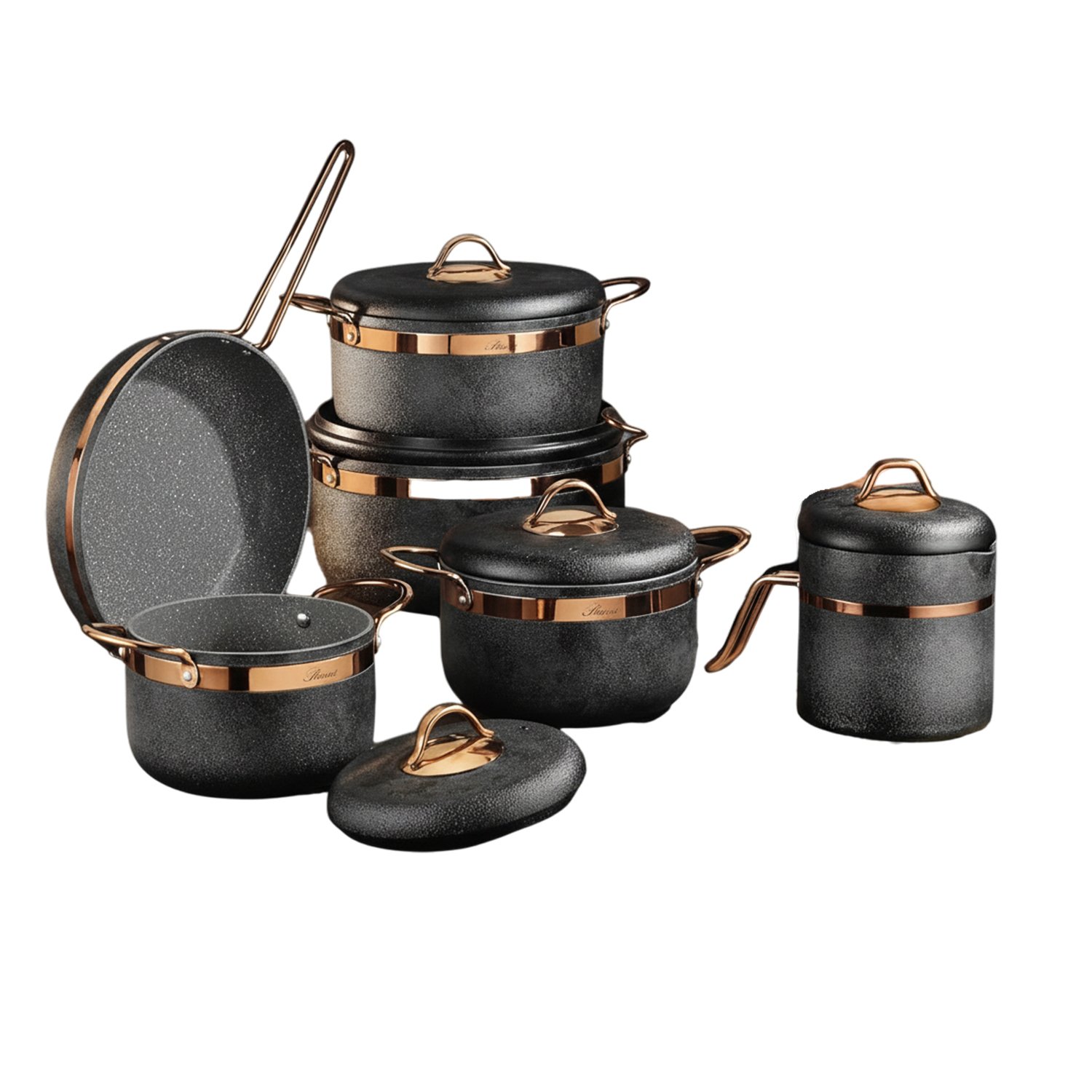 Brioni 11Piece Granite Cookware Set - E-kitchen